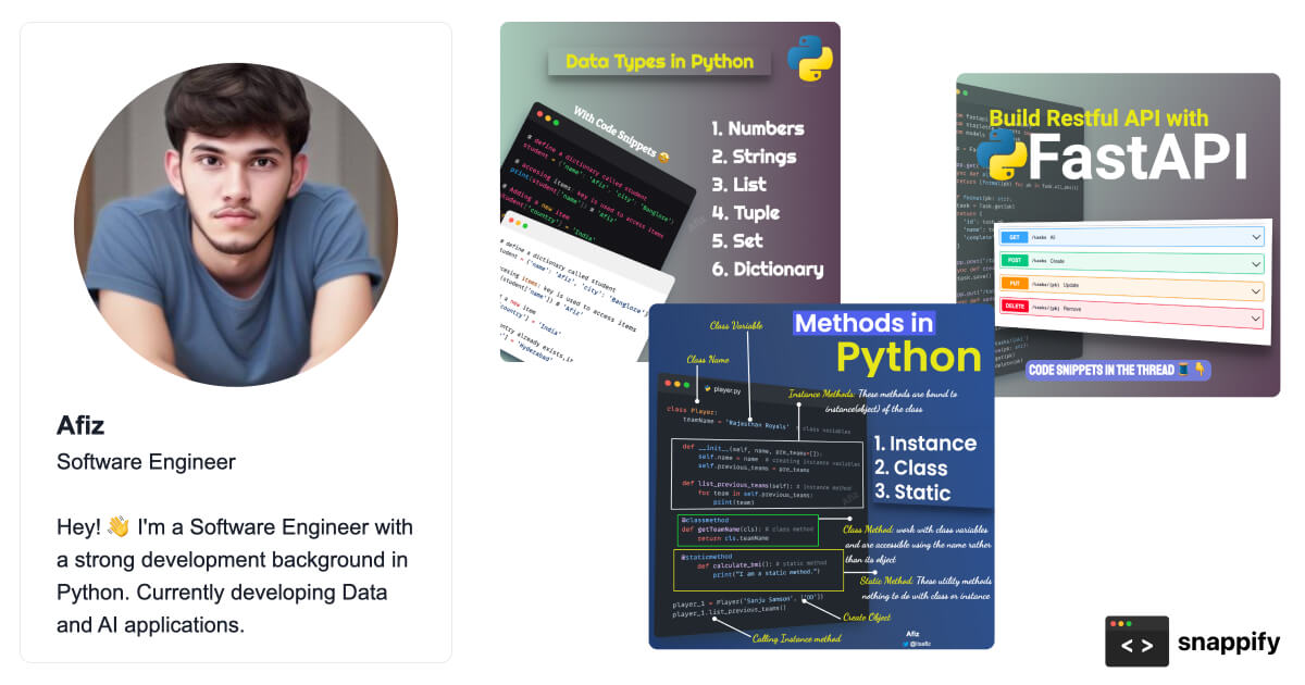 Afiz | User Story - snappify