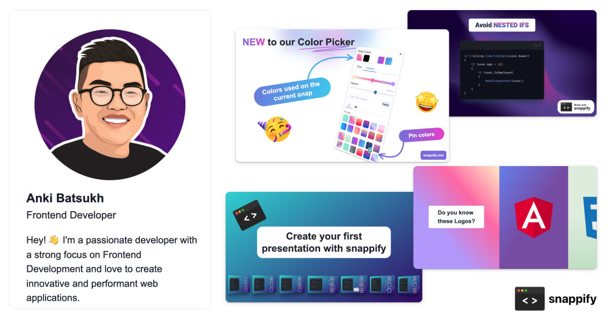 Anki Batsukh | User Story - snappify